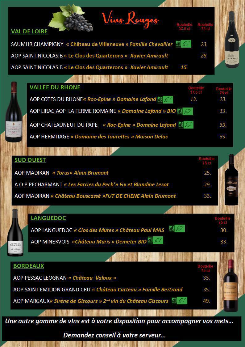 APERITIF ET CARTES DES VINS | Restaurant San Andréa